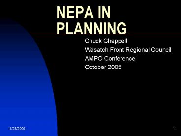NEPA IN PLANNING presentation | free to view