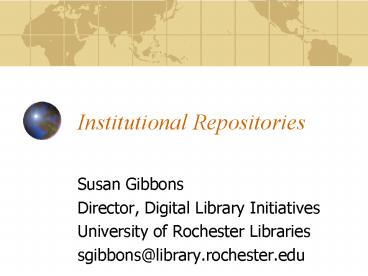 Institutional Repositories presentation | free to view