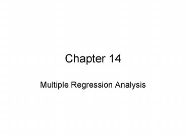 Multiple Regression Analysis presentation | free to view