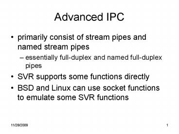 Advanced IPC presentation | free to download