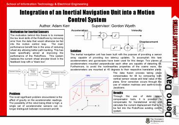 Integration of an Inertial Navigation Unit into a Motion Control System ...