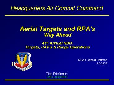 PPT – Aerial Targets and RPA PowerPoint presentation | free to view ...
