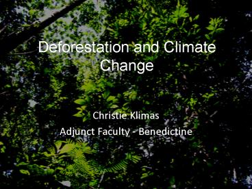 Deforestation and Climate Change presentation | free to view