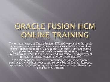 Oracle Fusion Financials Training presentation | free to download