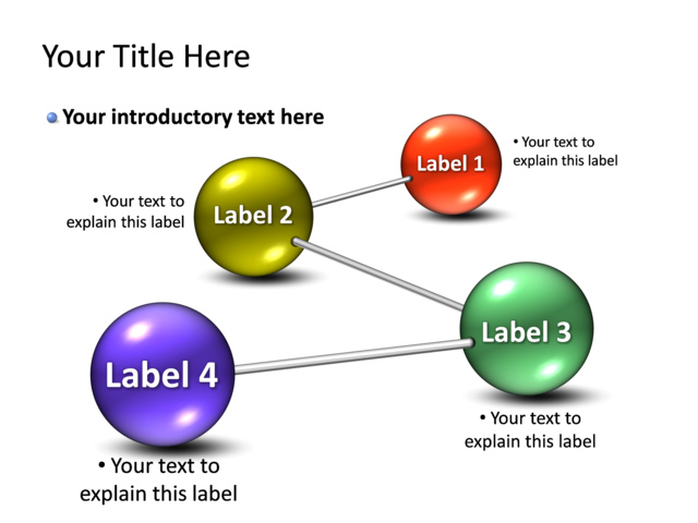 PowerPoint Slide - 3D Sphere Diagram 3D - Multicolor - 4 spheres - TG60 ...