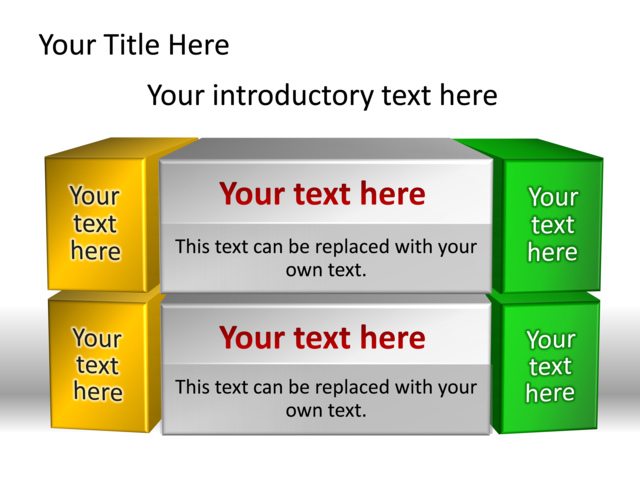 PowerPoint Slide - Block Diagram - 3D - 2 Blocks - green - TG560 ...