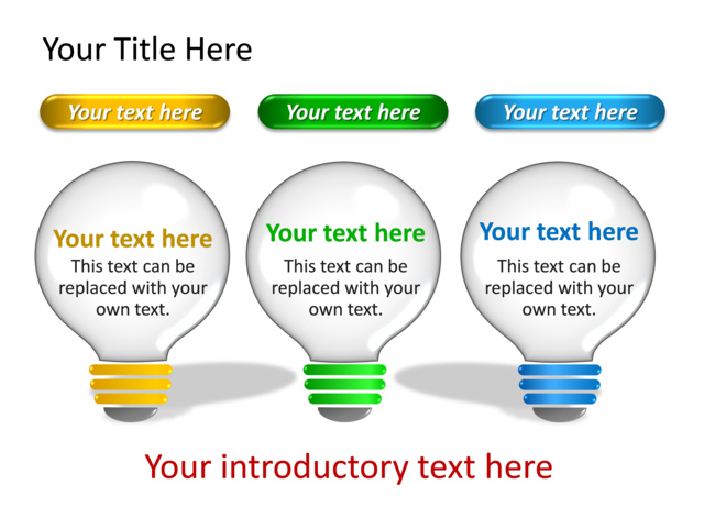 PowerPoint Slide - Bulb Diagram - 3 bulbs - Multicolor - TG524 ...