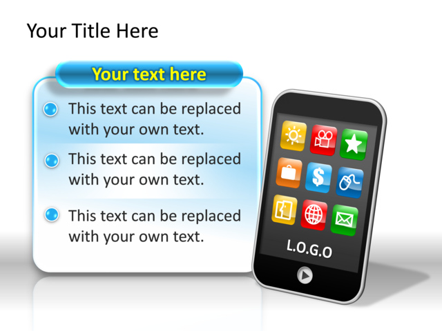PowerPoint Slide - Cellphone Diagram - 1 Text Box - Multicolor - TG556 ...