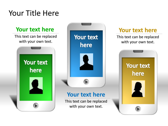 PowerPoint Slide - Cellphone Diagram - 3 Sections - Multicolor - TG557 ...