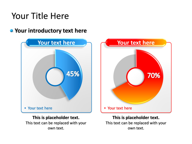 PowerPoint Slide - Chart Doughnut - 3D - Blue - 2 Charts - TG168 ...