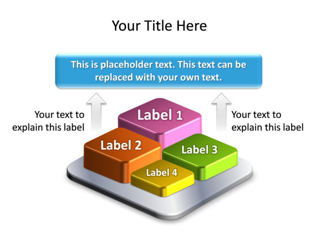 PowerPoint Slide - Cube Diagram 3D - Multicolor - 4 cubes - TG29 ...