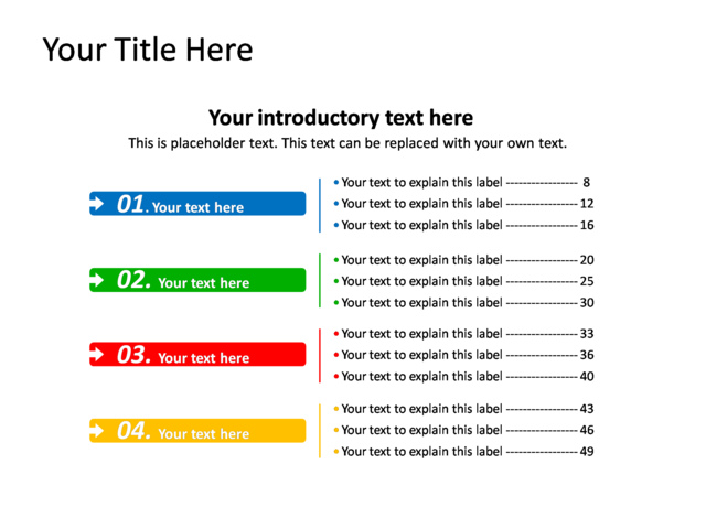 PowerPoint Slide - Diagram List - Multicolor - 4 Bars - TG302 ...