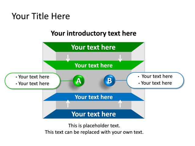 PowerPoint Slide - Diagram Sections - 3D - Blue - 4 Sections - TG193 ...