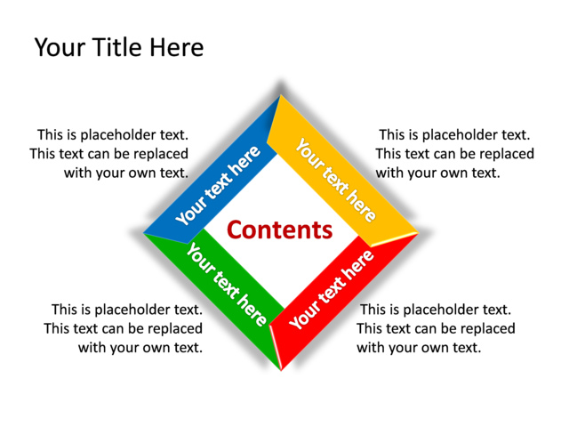 PowerPoint Slide - Diagram Sections - Multicolor - 4 Sections - TG184 ...