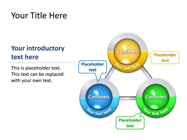 PowerPoint Slide - Diagram Sphere - 3D - Multicolor - 3 Spheres - TG117 ...