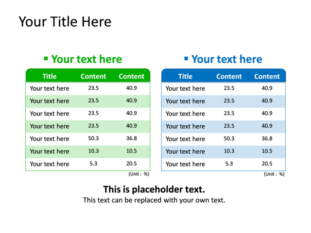 PowerPoint Slide - Diagram Table - Green - 2 Tables - TG321 ...