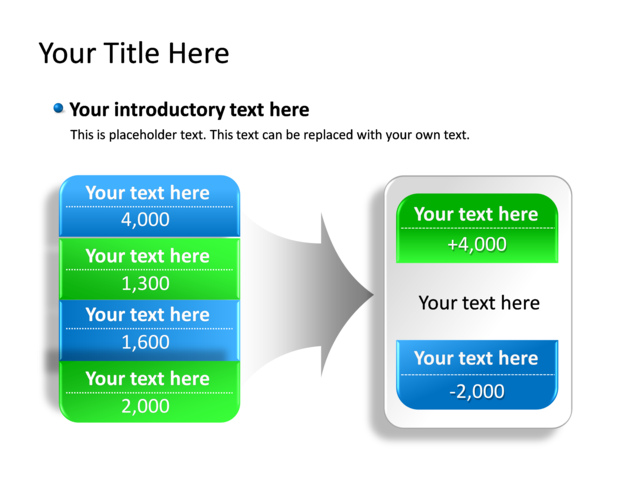 PowerPoint Slide - Diagram Text Box - 3D - Green - 2 boxes - TG198 ...