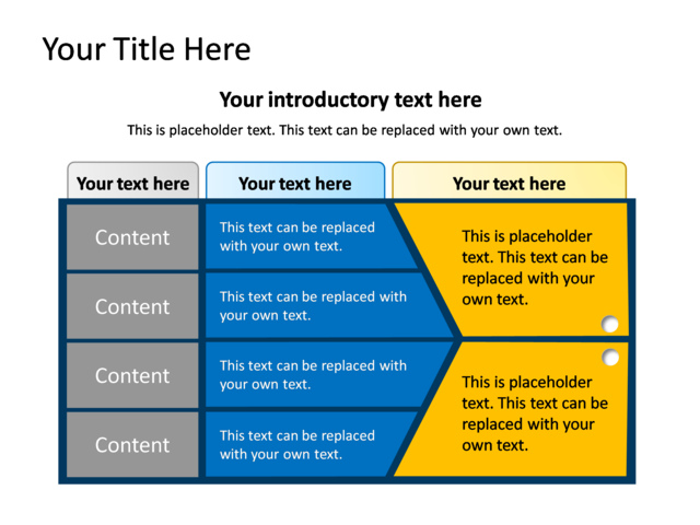PowerPoint Slide - Diagram Text Box - Blue - 3 Sections - TG386 ...
