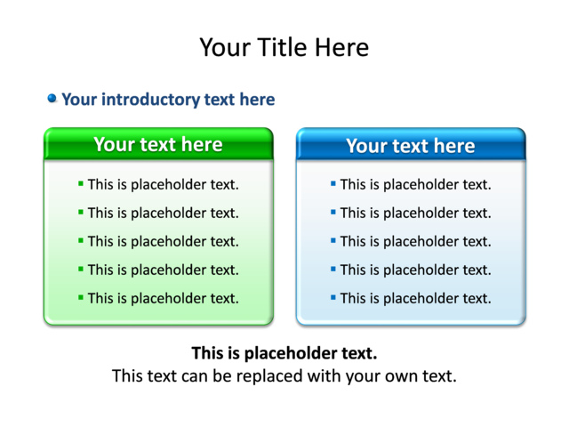 PowerPoint Slide - Diagram Text Box - Green - 2 Text boxes - TG130 ...