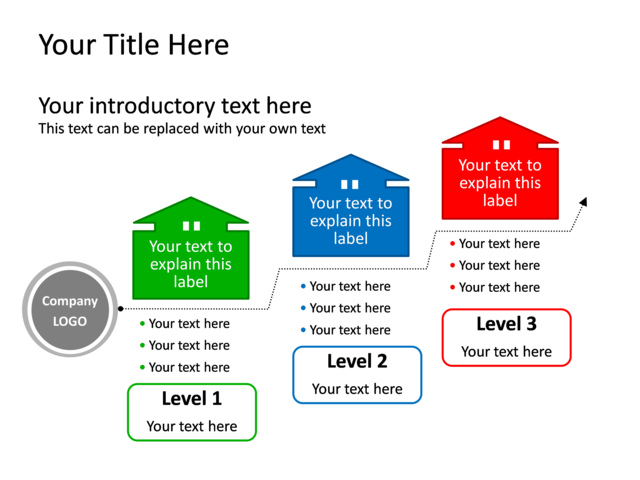 PowerPoint Slide - Diagram Text Box - Multicolor - 3 Arrows - TG334 ...