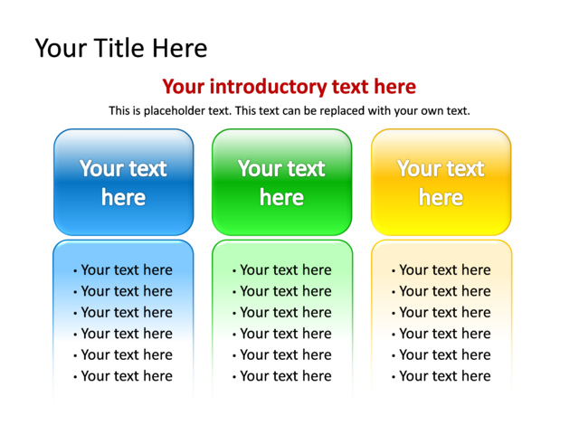 PowerPoint Slide - Diagram Text Box - Multicolor - 3 Text boxes - TG191 ...