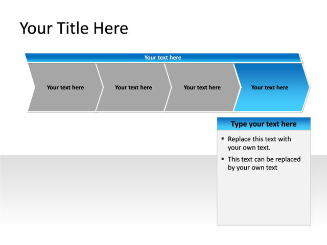 PowerPoint Slide - Flowchart Diagram - 4 arrows - blue - PL326 ...