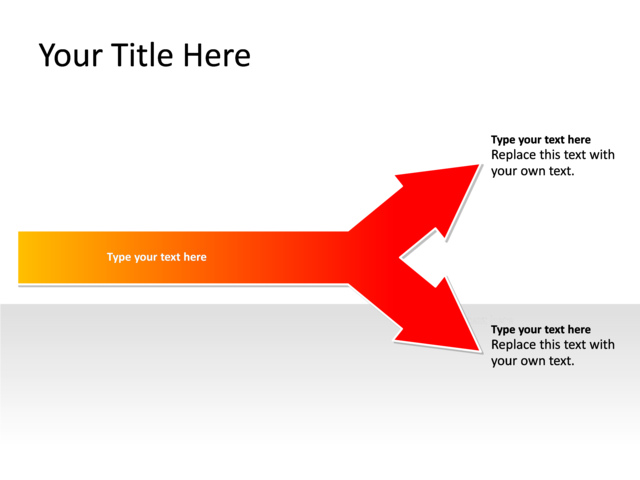 PowerPoint Slide - Flowchart Diagram - 2 arrows - red - PL332 ...