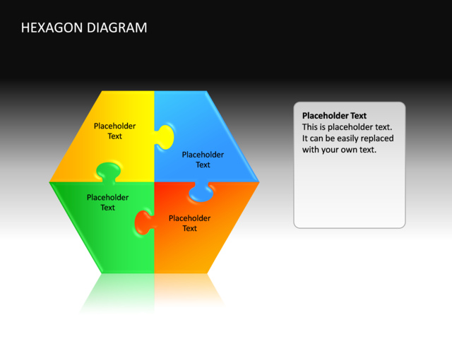 PowerPoint Slide - Hexagon Diagram - 3D - Multicolor - 4 Pieces - cg-71 ...