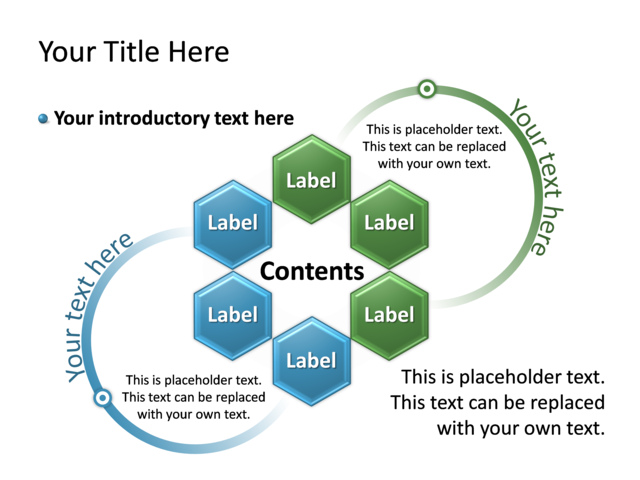 6 Step Hexagon Powerpoint Diagram