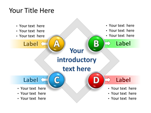PowerPoint Slide - List Diagram - 4 Lists - blue - TG589 ...