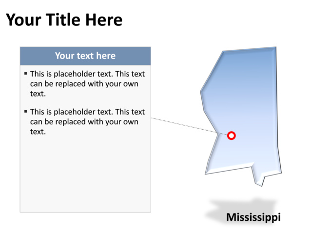 PowerPoint Slide - Map of Mississippi - Blue - PL59 | CrystalGraphics.com