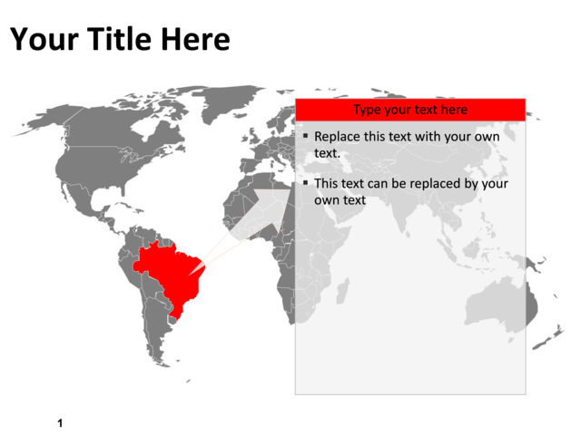PowerPoint Slide - Map of the world - Gray - PL98 | CrystalGraphics.com