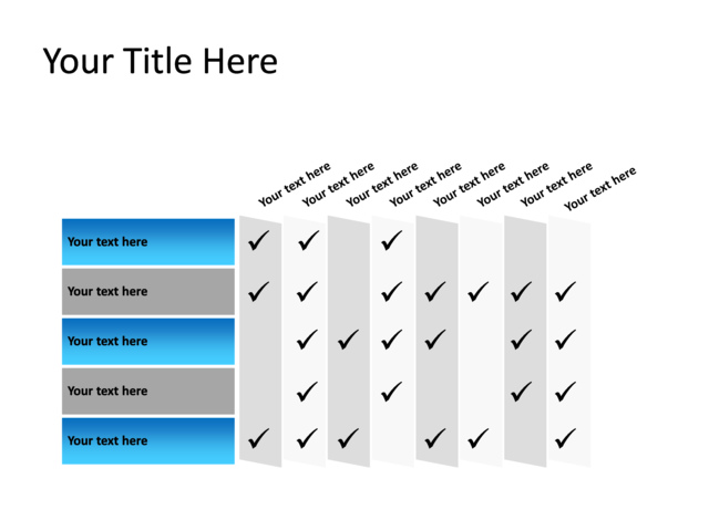 PowerPoint Slide - Matrix Diagram - 5 sections - Multicolor - PL360 ...
