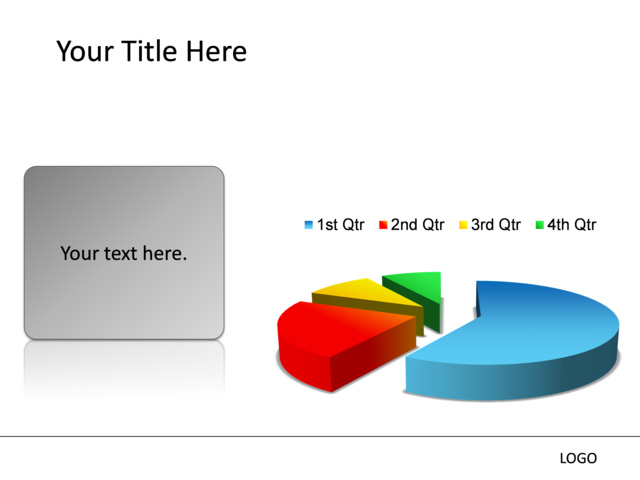 PowerPoint Slide - Pie Chart - 3D - Split - Multicolor - 4 Slices - mp ...