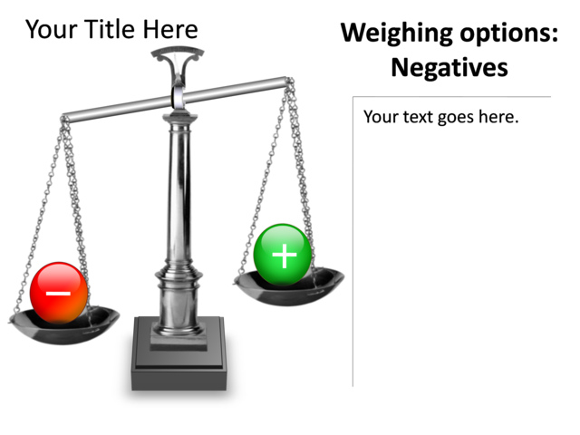 PowerPoint Slide - Scale Diagram - 3D - Multicolor - Negative Option ...