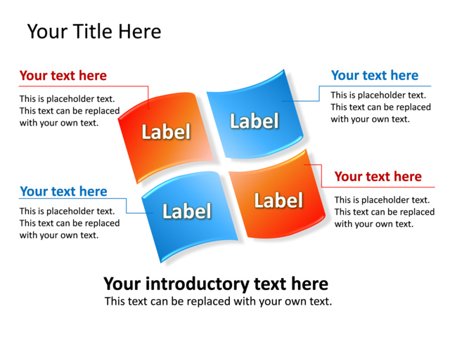 PowerPoint Slide - Section Diagram - 4 Sections - blue - TG520 ...