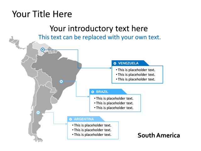 PowerPoint Slide - Map of South America - Multicolor - tg138 ...