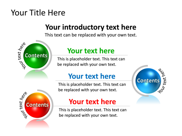 PowerPoint Slide - Sphere Diagram - 3D - 3 Spheres - Multicolor - TG512 ...