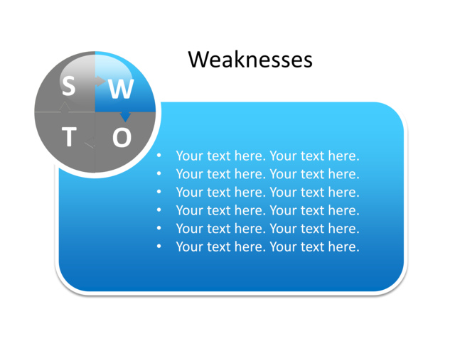 PowerPoint Slide - SWOT Analysis Diagram - Blue - Weaknesses - mp-290 ...