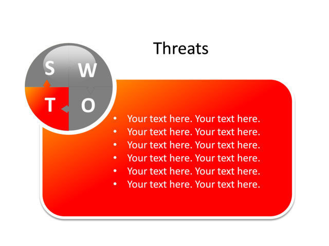 PowerPoint Slide - SWOT Analysis Diagram - Red - Threats - mp-292 ...