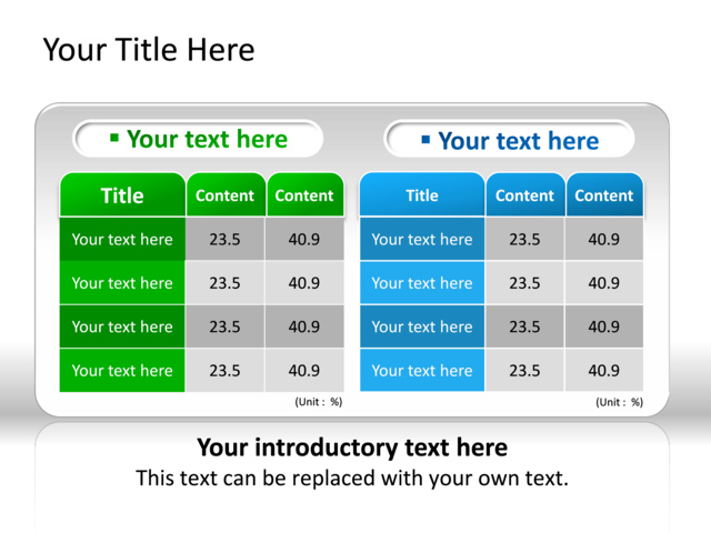 PowerPoint Slide - Table Diagram - 2 Tables - blue - TG594 ...