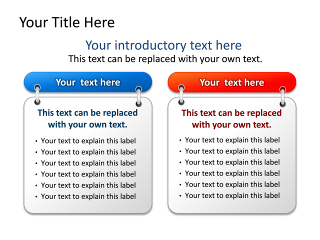 PowerPoint Slide - Text Box Diagram - 2 boxes - blue - TG509 ...