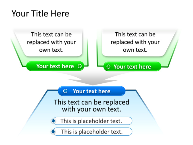 PowerPoint Slide - Text Box Diagram - 3 Sections - blue - TG572 ...