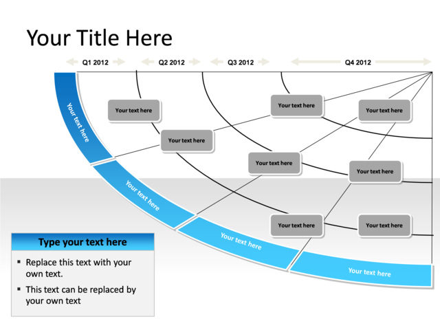 PowerPoint Slide - Transformation Map Diagram - 4 phases - blue - PL338 ...