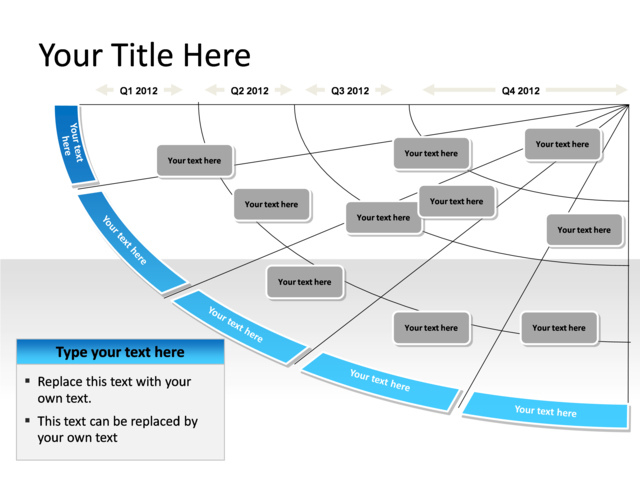 PowerPoint Slide - Transformation Map Diagram - 5 phases - blue - PL339 ...