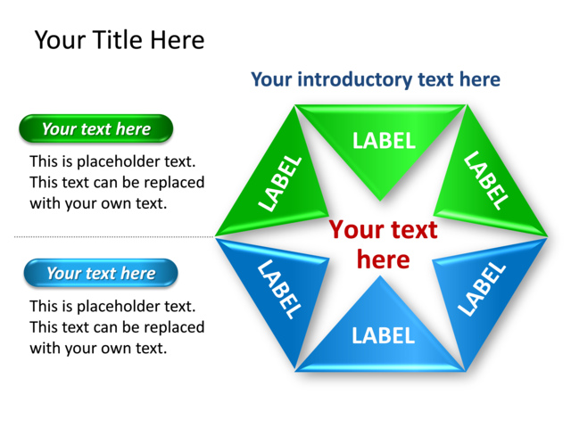 PowerPoint Slide - Triangle Diagram - 6 Triangles - blue - TG533 ...