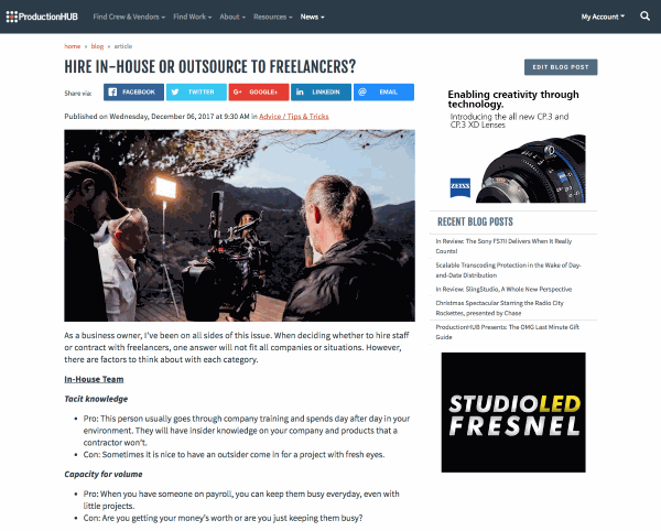 Advertise With Us | ProductionHUB