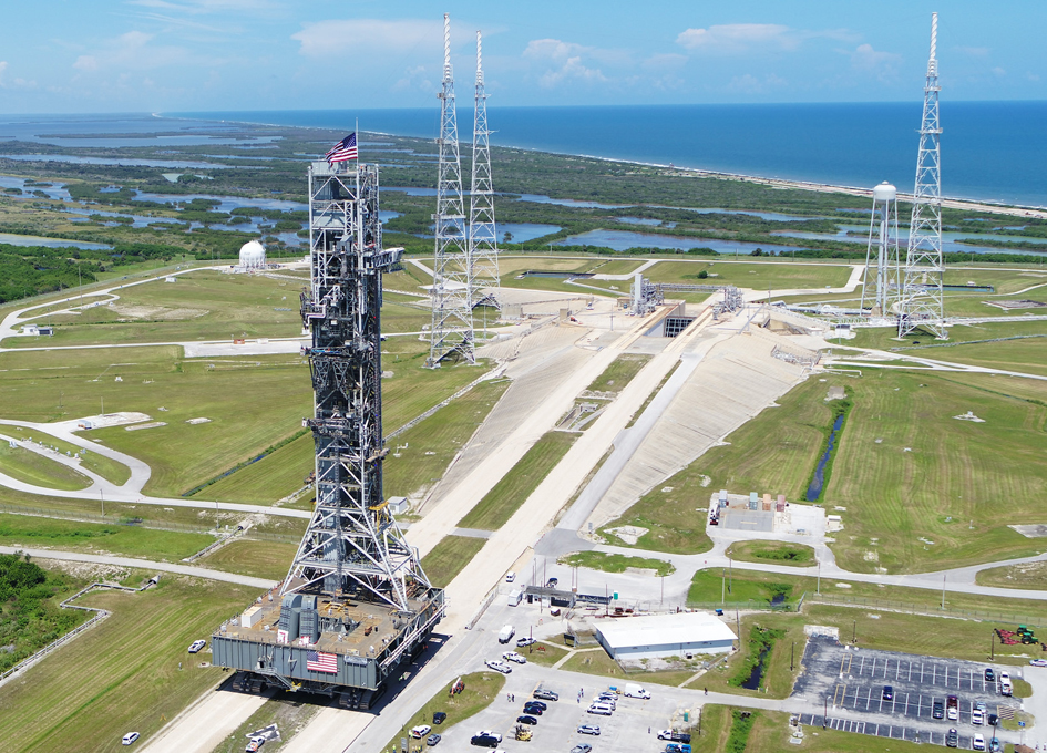 SLS Mobile Launcher Arrives At Pad 39B - SpaceRef