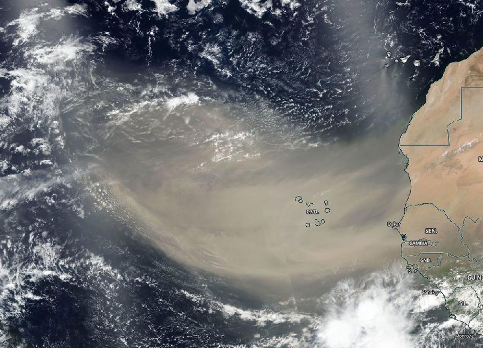 NASA Observes Large Saharan Dust Plume Over Atlantic Ocean - SpaceRef