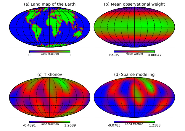 Global Mapping of an Exo-Earth using Sparse Modeling - Astrobiology